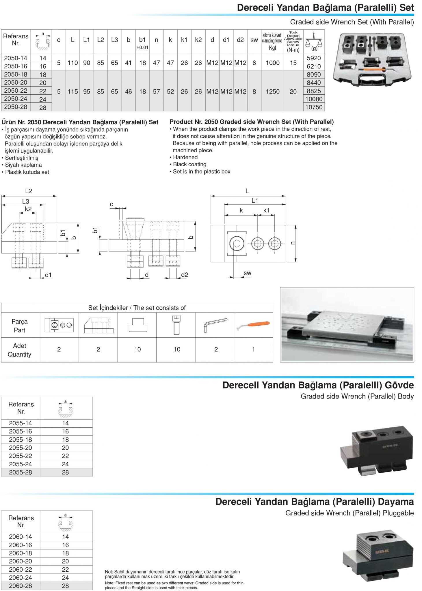 DERECELİ YANDAN BAĞLAMA PARALELLİ SET – Başarı Kalıp Market